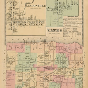 YATES, New York 1875 Map, Replica or Genuine Original - Etsy