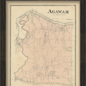 AGAWAM, Massachusetts 1870 Map - Replica or Genuine ORIGINAL - Etsy