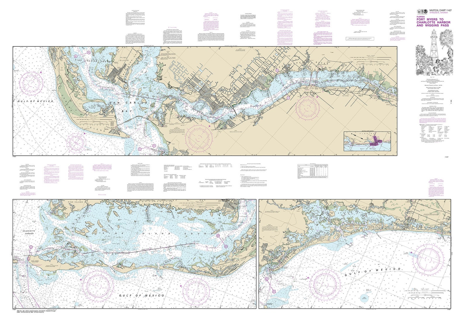SANIBEL ISLAND, Florida - 2018 NOAA Chart - Etsy