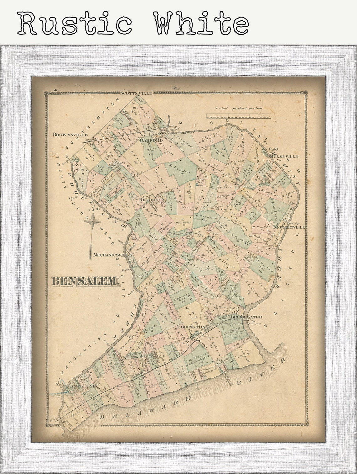 BENSALEM, Pennsylvania - 1876 Map - Etsy