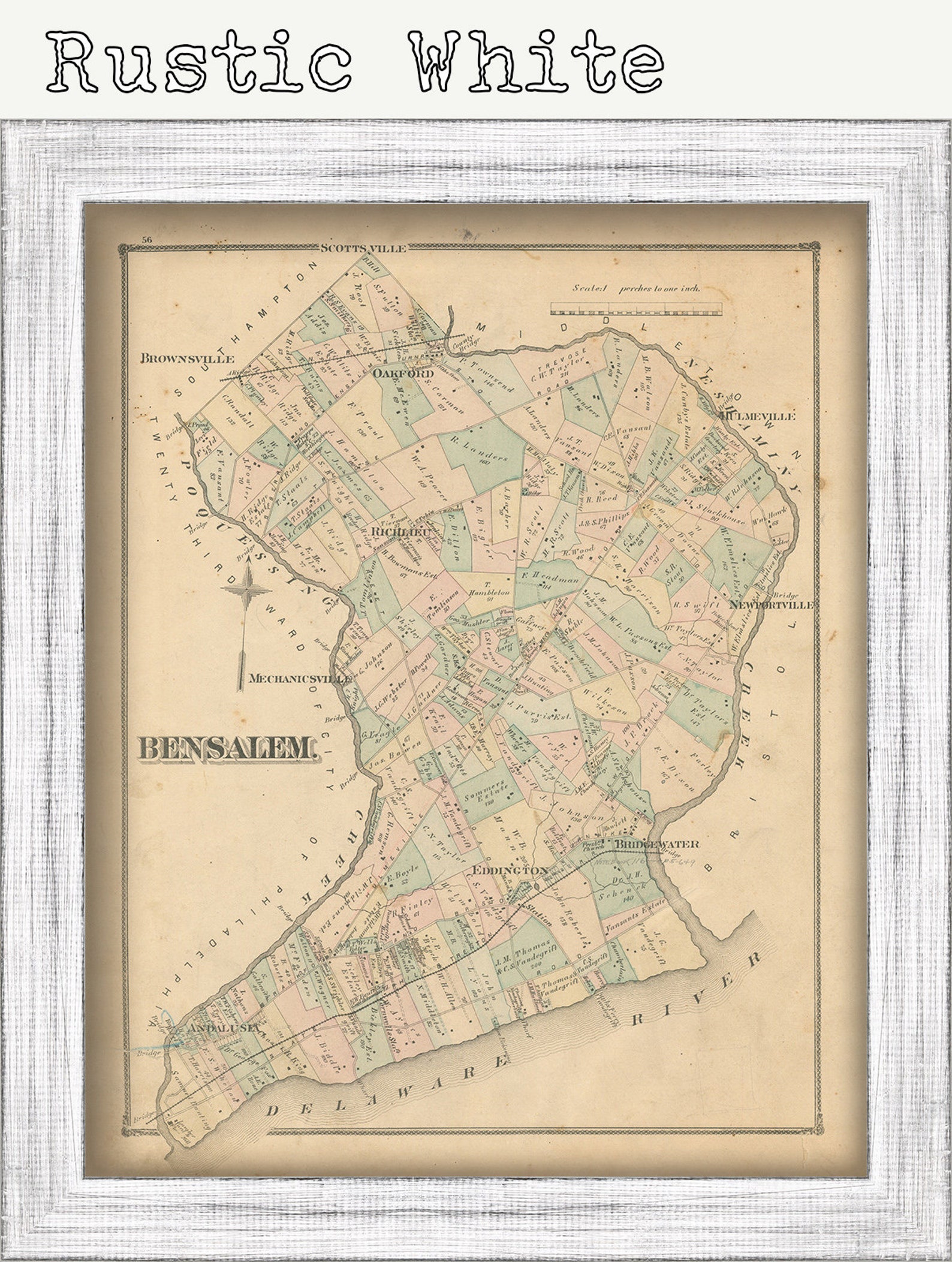BENSALEM, Pennsylvania - 1876 Map - Etsy