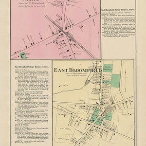 EAST BLOOMFIELD, the Village, Ontaro County, New York 1874 Map - Etsy