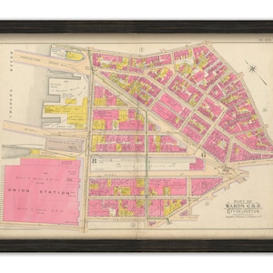 BOSTON 1902 Map, Plate 6, North Station, Bullfinch Triangle, North End ...