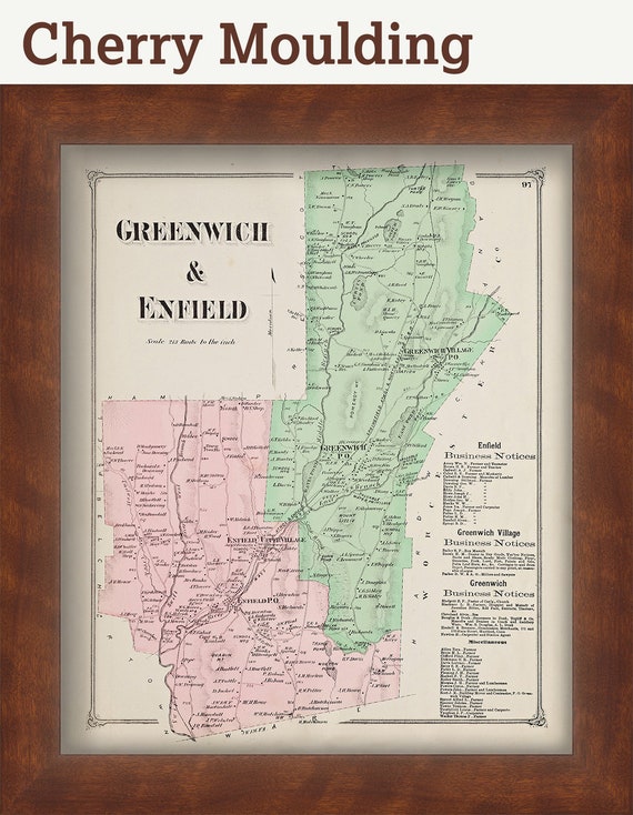Greenwich Massachusetts 1873 Map Of Greenwich & Enfield, Massachusetts
