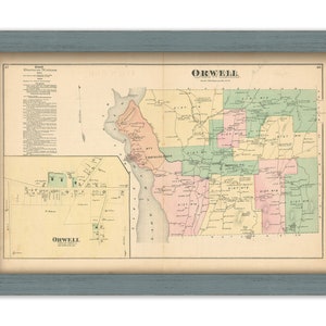 ORWELL, Vermont - 1871 Map - Etsy