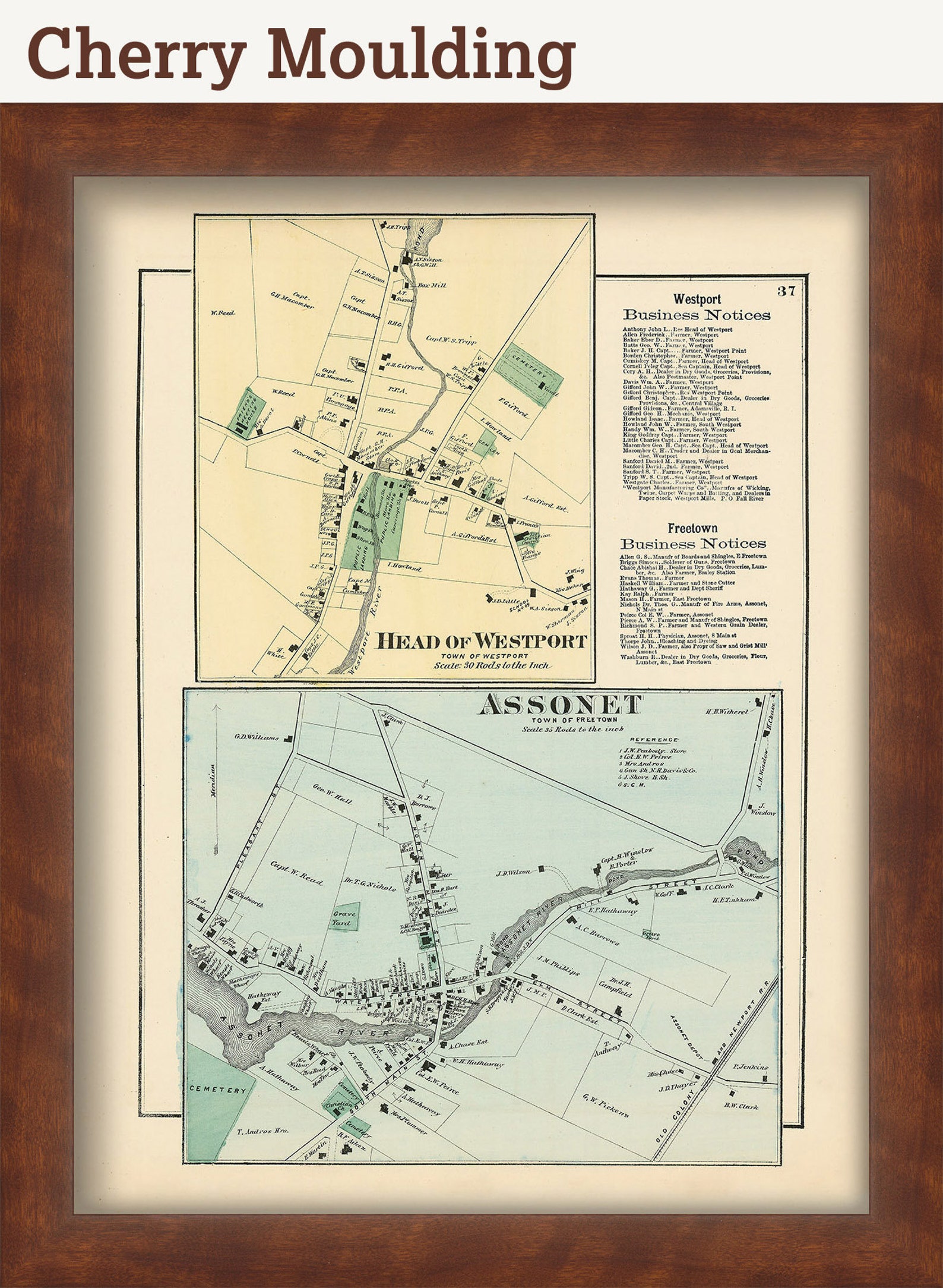 ASSONET, Massachusetts 1871 Map - Replica or GENUINE ORIGINAL - Etsy