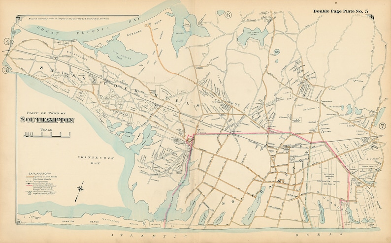 Shinnecock Hills South Hampton Long Island New York Map | Etsy