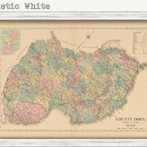 COUNTY DOWN, Ireland 1901 Map - Replica or GENUINE Original - Etsy