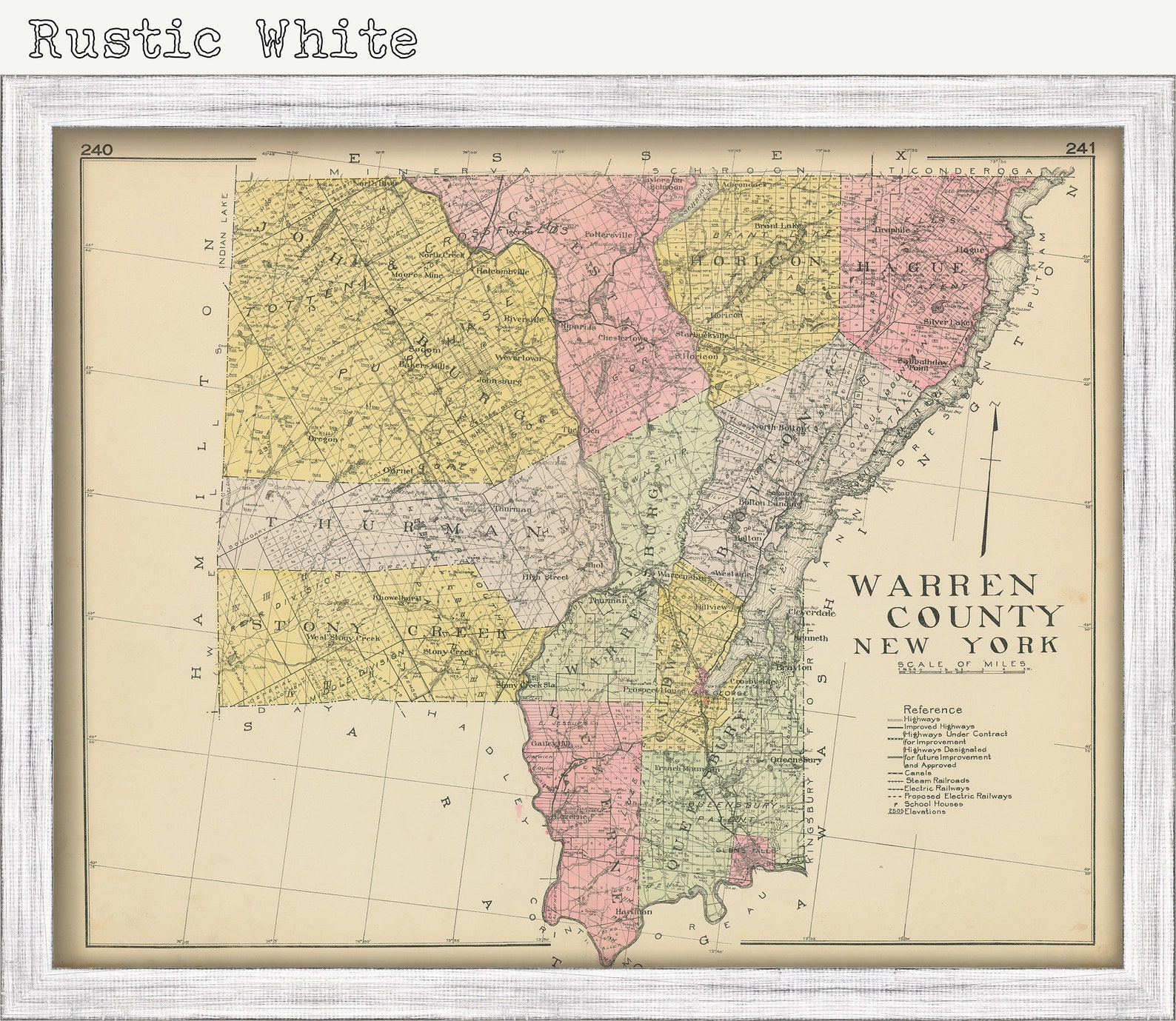 WARREN County New York 1912 Map Replica or GENUINE ORIGINAL - Etsy