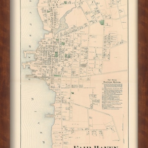 FAIRHAVEN, Massachusetts 1871 Map - Replica or GENUINE ORIGINAL - Etsy