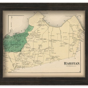 RARITAN, New Jersey 1873 Map - Monmouth County - Replica or Genuine ...