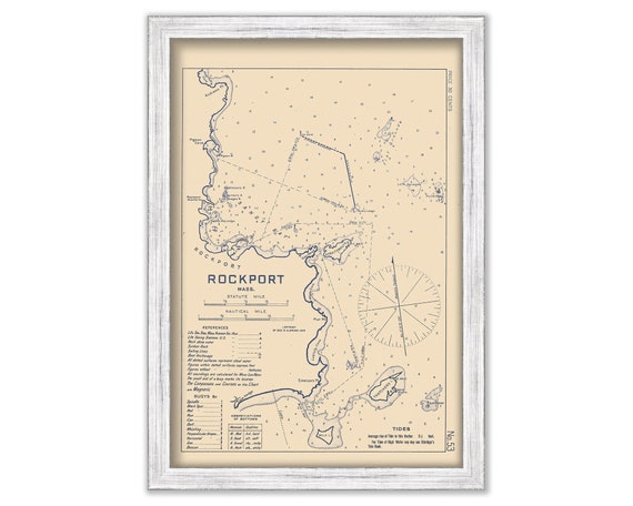 ROCKPORT HARBOR Massachusetts 1909 Nautical Chart by George | Etsy