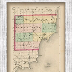 IOSCO COUNTY, Michigan 1873 Map - Replica or Genuine Original - Etsy