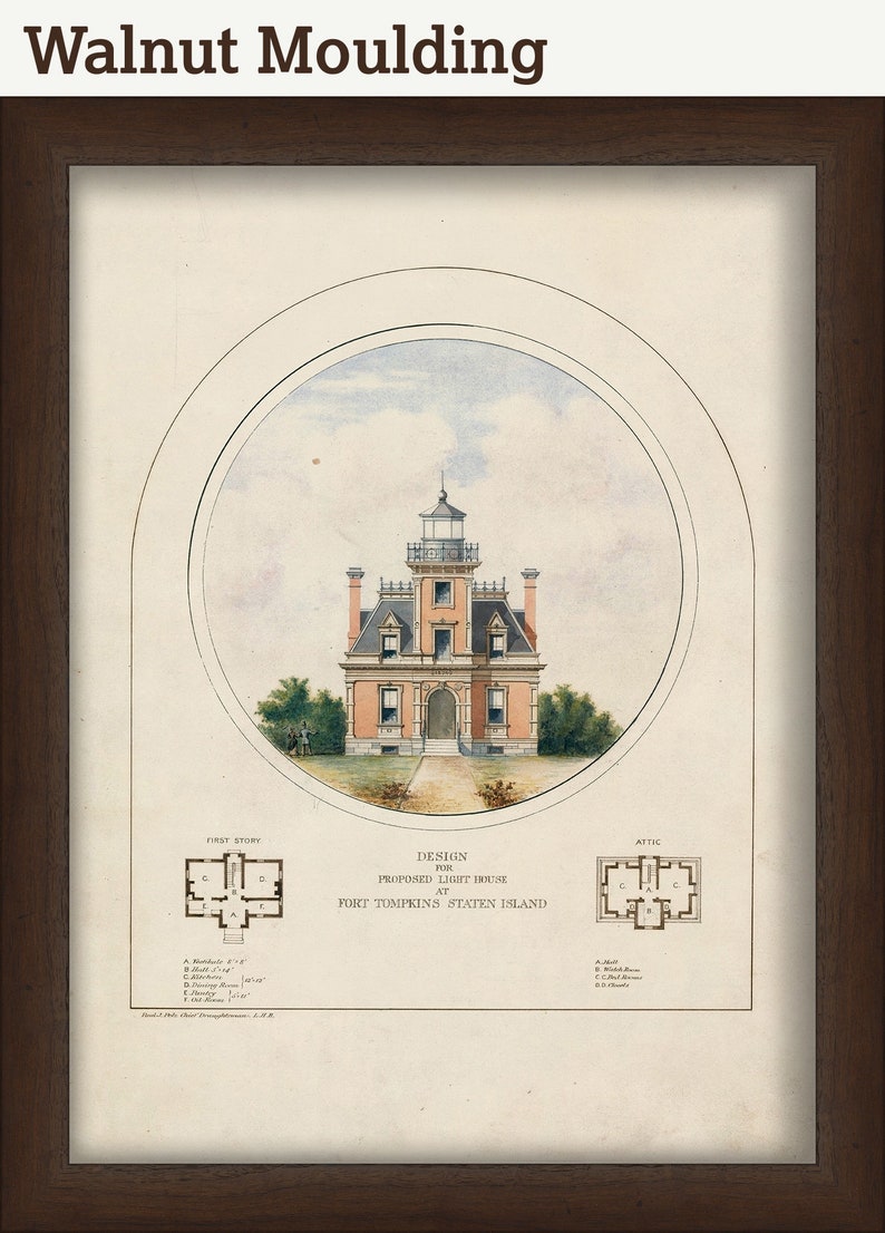 FORT TOMPKINS LIGHTHOUSE, Staten Island, New York - Drawing and Plans ...