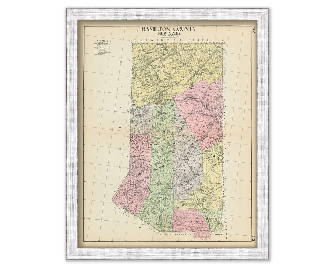 HAMILTON County, New York 1912 Map, Replica or GENUINE ORIGINAL - Etsy