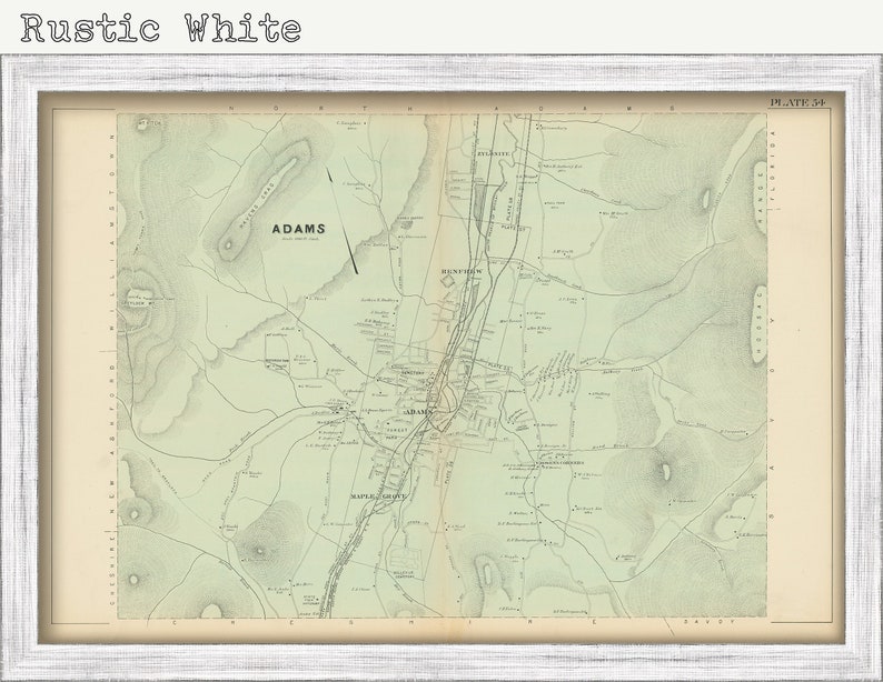ADAMS Massachusetts 1904 Map Replica or Genuine Original - Etsy