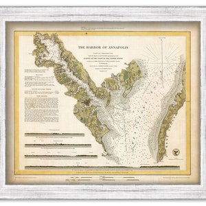 Annapolis Harbor, Maryland 1846 Nautical Chart - Etsy