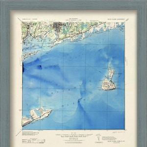 BLOCK ISLAND SOUND - Topographic Nautical Chart - Etsy