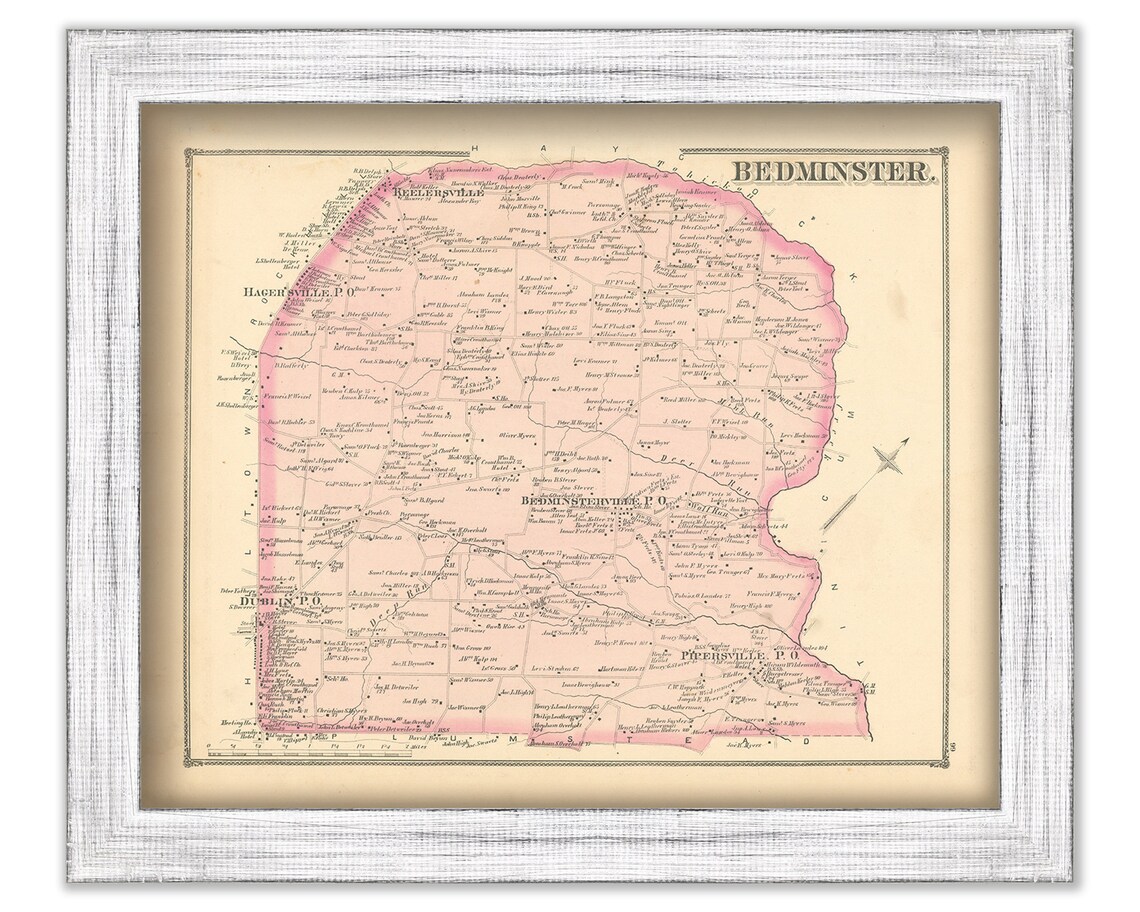 BEDMINSTER Pennsylvania 1876 Map - Etsy