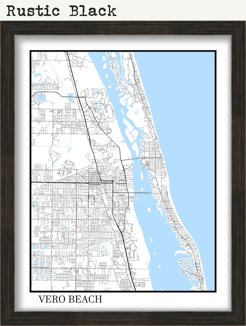 VERO BEACH Florida Contemporary Map Poster - Etsy