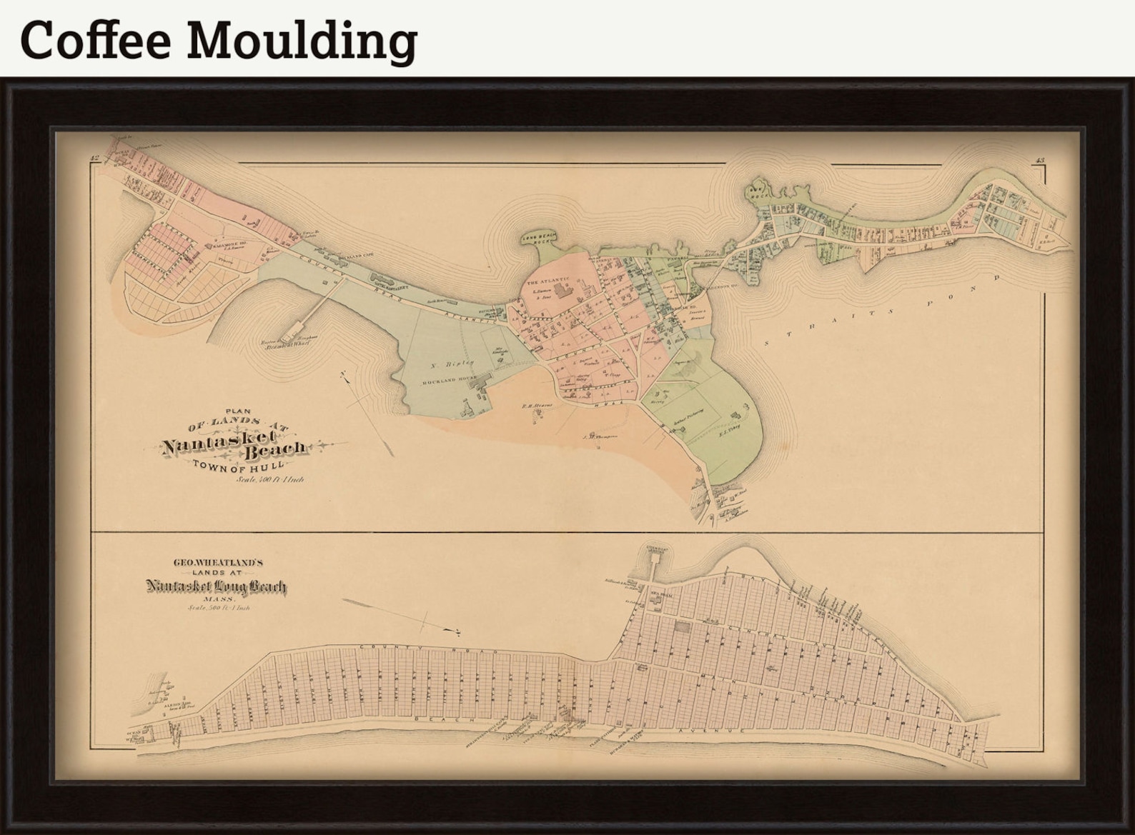 NANTASKET BEACH Masachusetts 1879 Map Colored Reproduction - Etsy