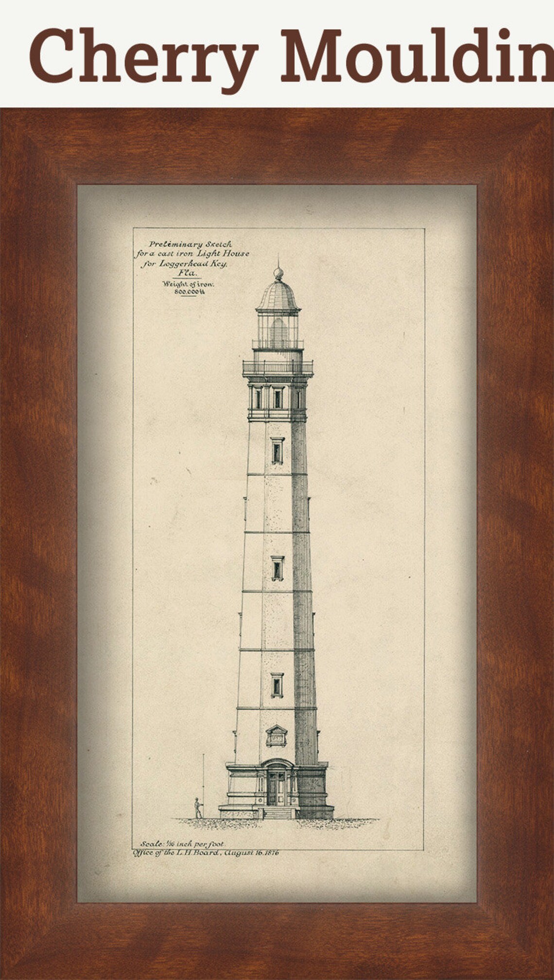 LOGGERHEAD KEY LIGHTHOUSE Florida Drawing and Plan of the - Etsy