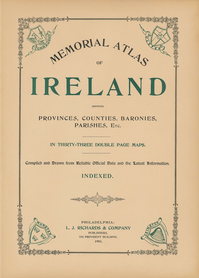 COUNTY ROSCOMMON Ireland 1901 Map Replica or GENUINE - Etsy