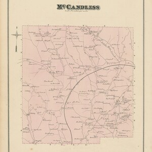 MCCANDLESS, Pennsylvania 1876 Map - Replica or Genuine ORIGINAL - Etsy