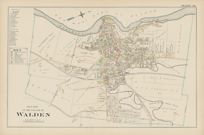 Village of WALDEN New York 1903 Map Replica or Genuine | Etsy