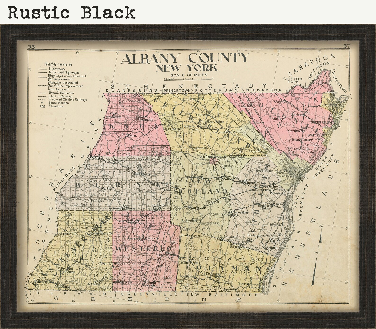 ALBANY County New York 1912 Map Replica or GENUINE ORIGINAL - Etsy