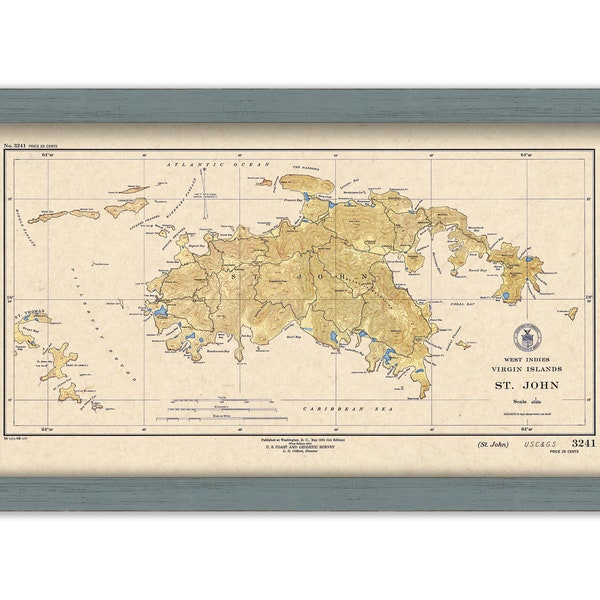 Virgin Islands Nautical Chart - Etsy