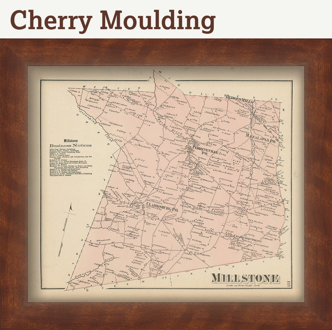 MILLSTONE New Jersey 1873 Map Replica or Genuine ORIGINAL | Etsy