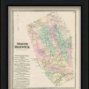 Town of NORTH BERWICK, Maine 1872 Map - Etsy
