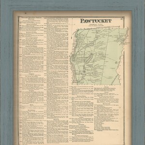 PAWTUCKET, Rhode Island 1870 Map - Etsy