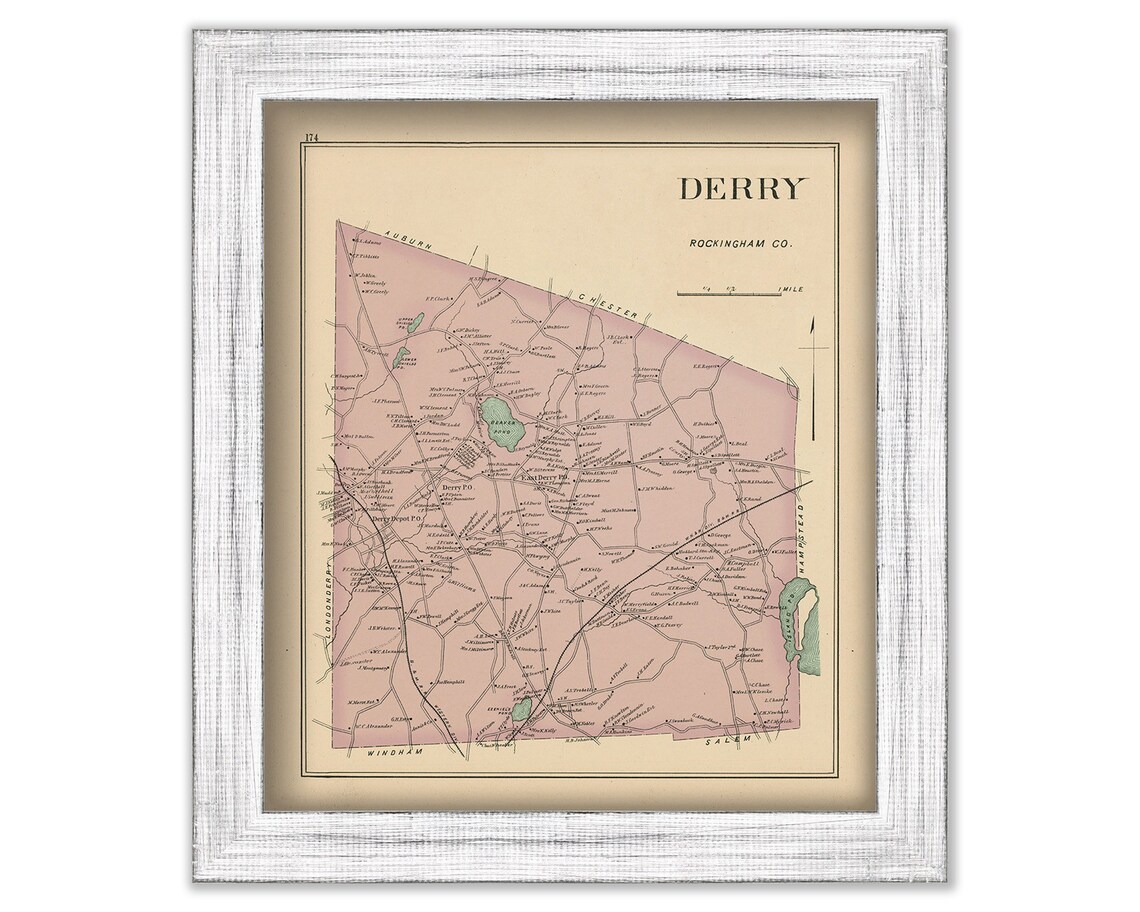 DERRY, New Hampshire 1892 Map - Etsy