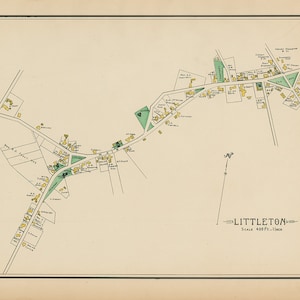 LITTLETON, Massachusetts 1889 Map Replica or Genuine ORIGINAL - Etsy.de