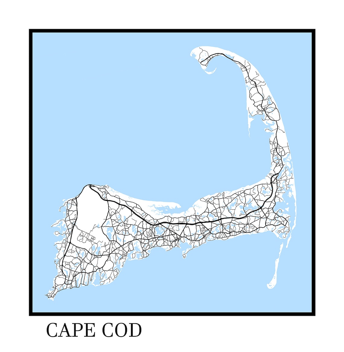 CAPE COD, Massachusetts - Contemporary Map Poster - Many Cape Residents ...