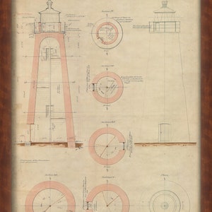 COVE POINT LIGHTHOUSE, Maryland - Drawing and Plan of the Lighthouse as ...