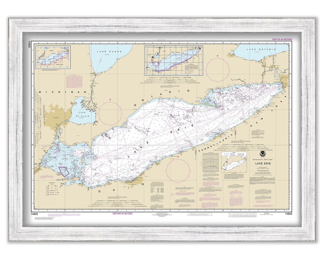 LAKE ERIE - 2020 Nautical Chart - Etsy