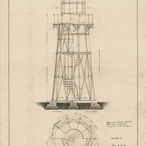MOBILE POINT LIGHTHOUSE, Alabama - Drawing and Plan of the Lighthouse ...