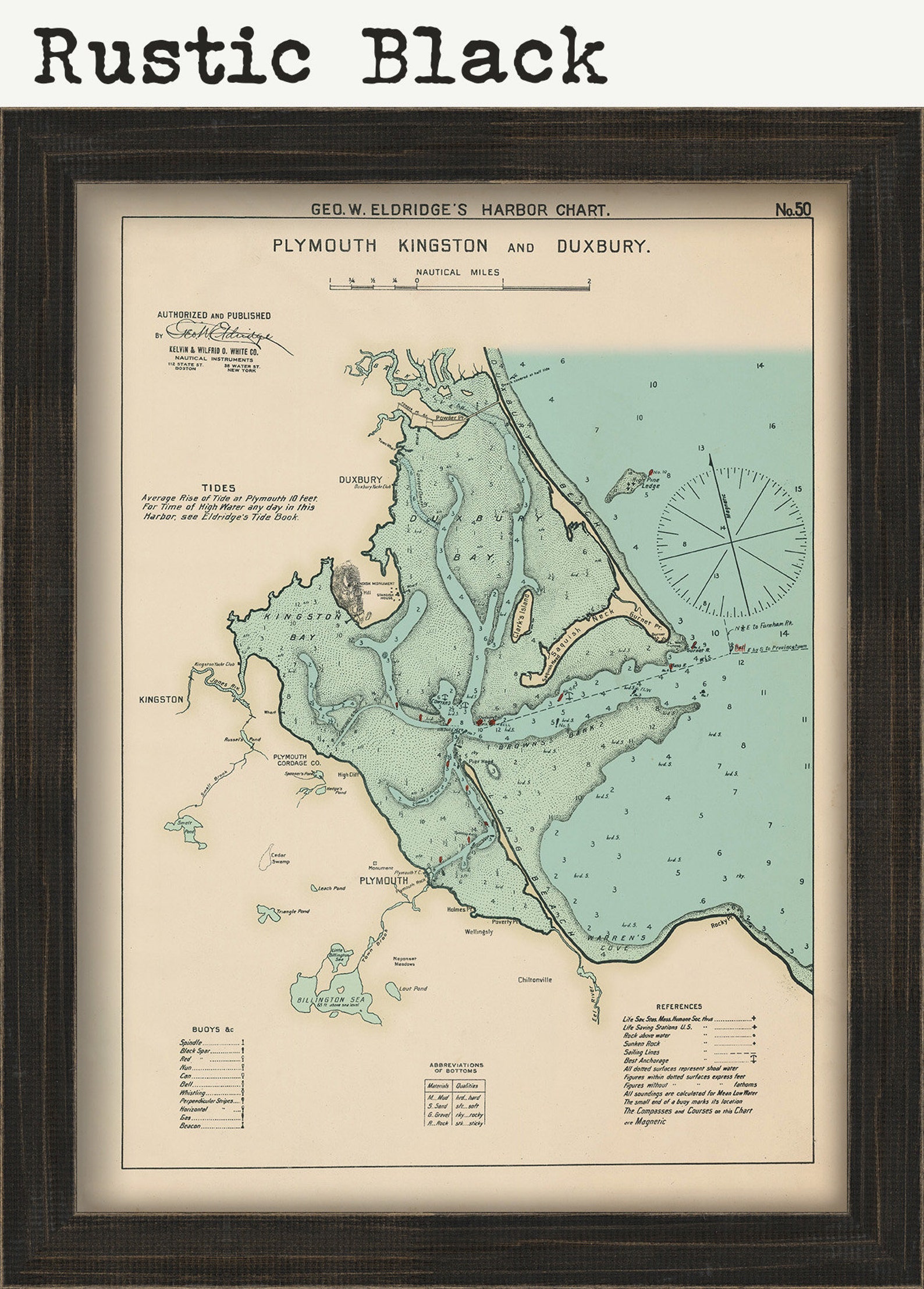 Plymouth Kingston and Duxbury 1901 Nautical Chart by Geo. - Etsy