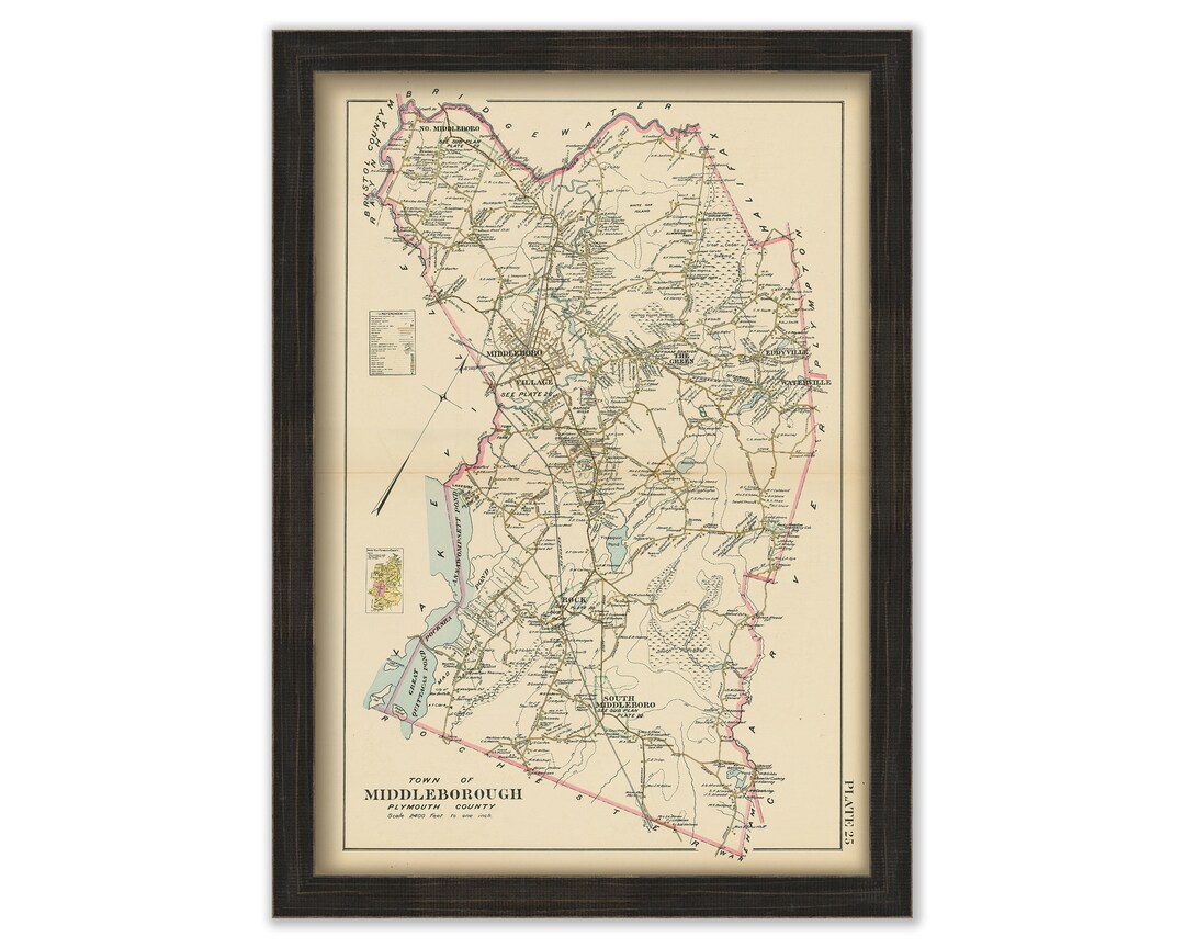 MIDDLEBOROUGH, Massachusetts - 1903 Map - Etsy