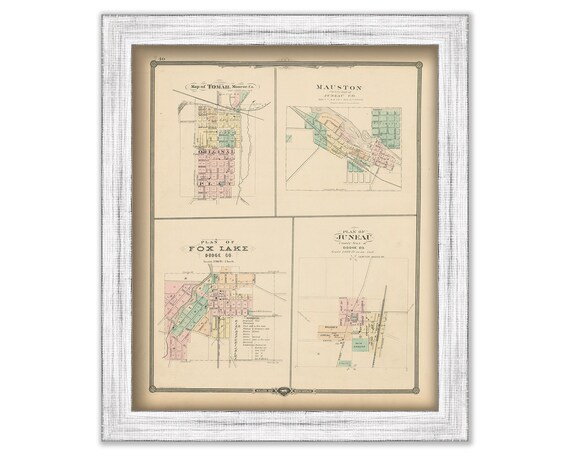 Tomah Mauston Fox Lake and Juneu Wisconsin 1878 Map | Etsy