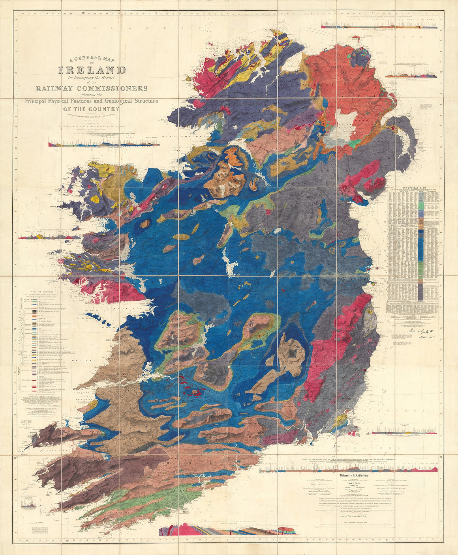 IRELAND GEOLOGICAL MAP Published in 1855 | Etsy