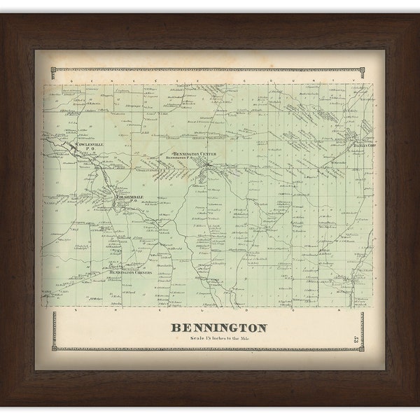 Bennington County Map - Etsy