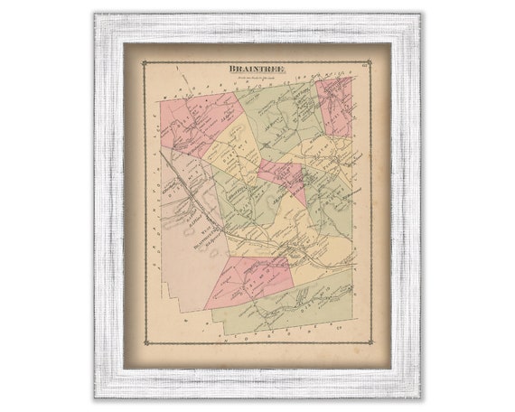 BRAINTREE Vermont 1877 Map Replica or Genuine ORIGINAL | Etsy
