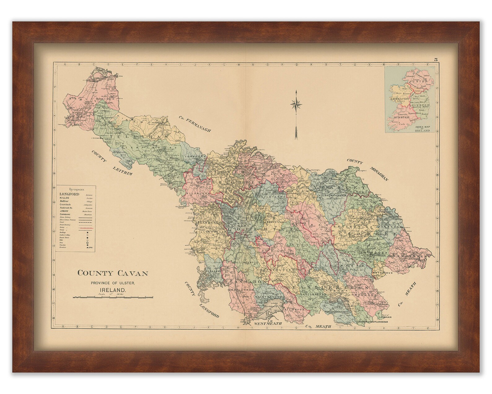 COUNTY CAVAN, Ireland 1901 Map - Replica or GENUINE Original - Etsy