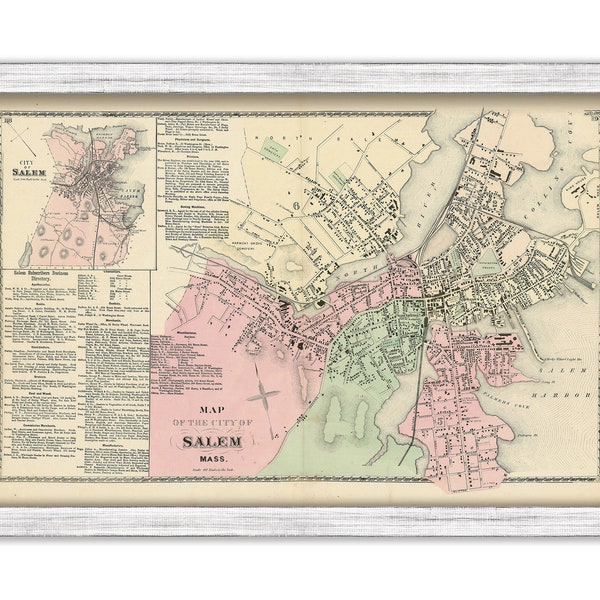 Salem Ma Map - Etsy
