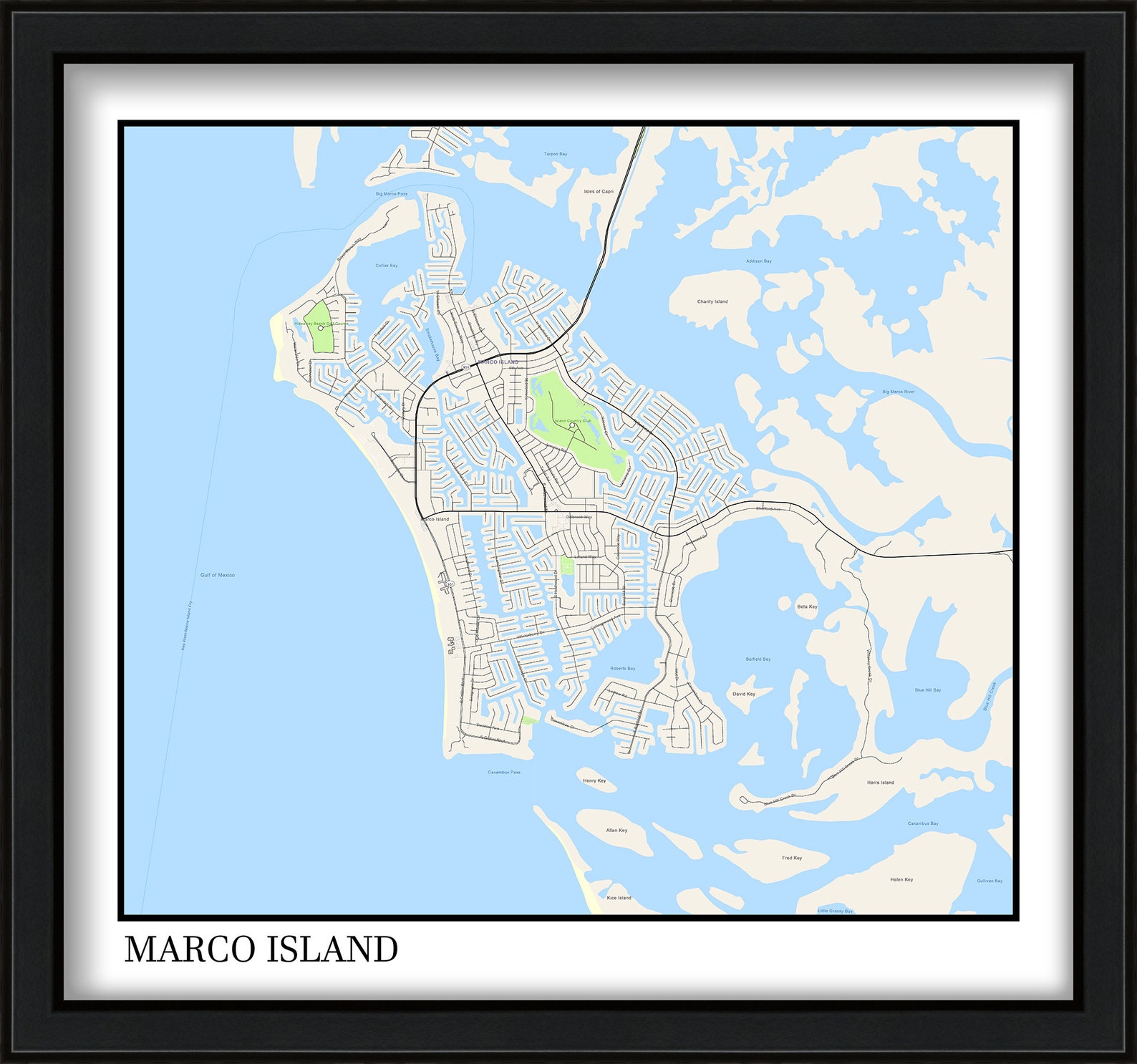MARCO ISLAND Florida Map Poster - Etsy