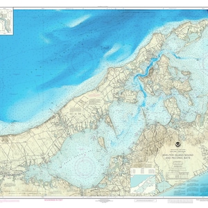 SHELTER ISLAND Sound and PECONIC Bays, Long Island, New York - Nautical ...